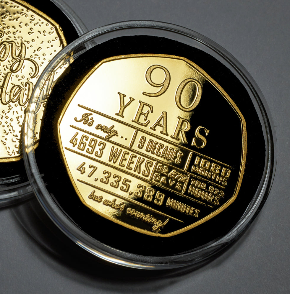90th Birthday 'But Who's Counting' - 24ct Gold – The Commemorative Coin ...