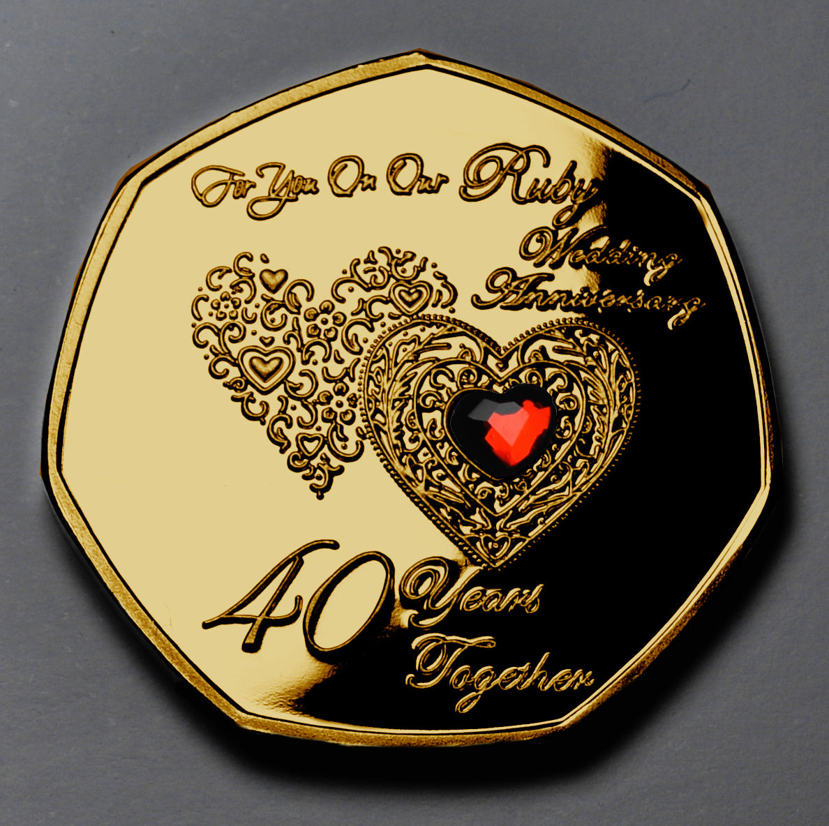 On Our 40th Wedding Anniversary (years, minutes etc.) - 24ct Gold with ...