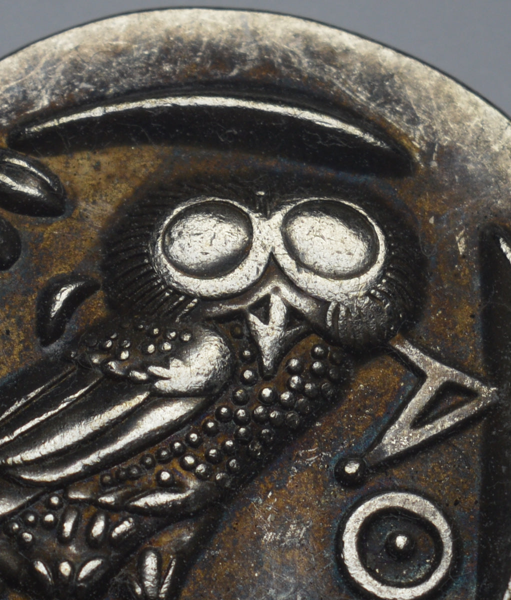 Ancient Greek Silver Athenian Tetradrachm Coin 450BC - Owl of Athena ...